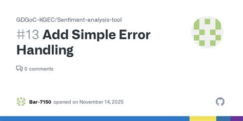 Add Simple Error Handling · Issue 13 · Gdgoc Kgecsentiment Analysis