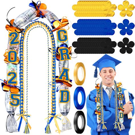 Fullhawl 61 Pcs Graduation Leis 2025 Graduation Candy Lei Kit Include