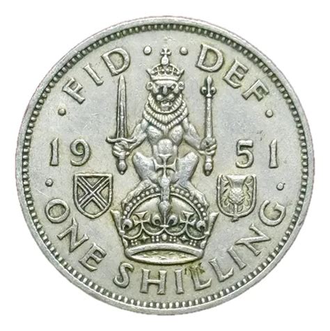 Moneda 1 Chelín Inglaterra 1951 Km 877 Jorge V Leon Sentado Mercadolibre