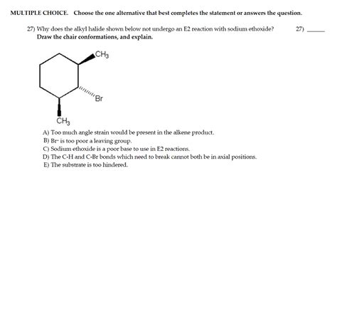 Solved Choose The One Alternative That Best Completes The