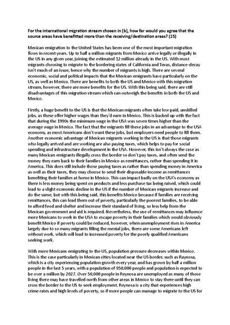 Geography Migration Essay For The International Migration Stream