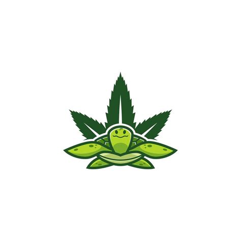 Turquoise Turtle Cannabis Leaf Concept Illustration 6793355 Vector Art