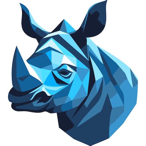 A Blue Rhino With A Blue Face And A Blue And White Geometric Pattern