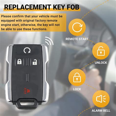 Llavero De Coche Con Control Remoto Sin Llave Compatible Con Chevy