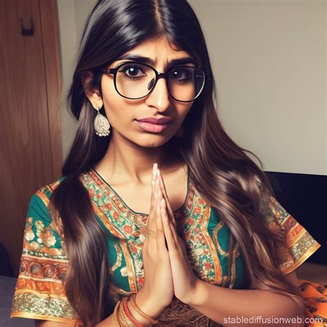 Anime Style Mia Khalifa Wearing Traditional Indian Style Dress And