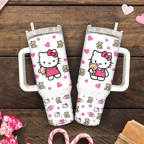 Hello Kitty Sanrio Cartoon Custom Stanley Cup 40 Oz 30 Oz Tumbler With