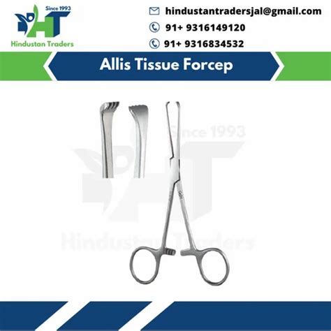 Stainless Steel Chrome Finish Allis Tissue Forcep Sizedimension