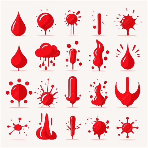 Red Ink Symbols Of Blood And Bleeding Premium Ai Generated Vector