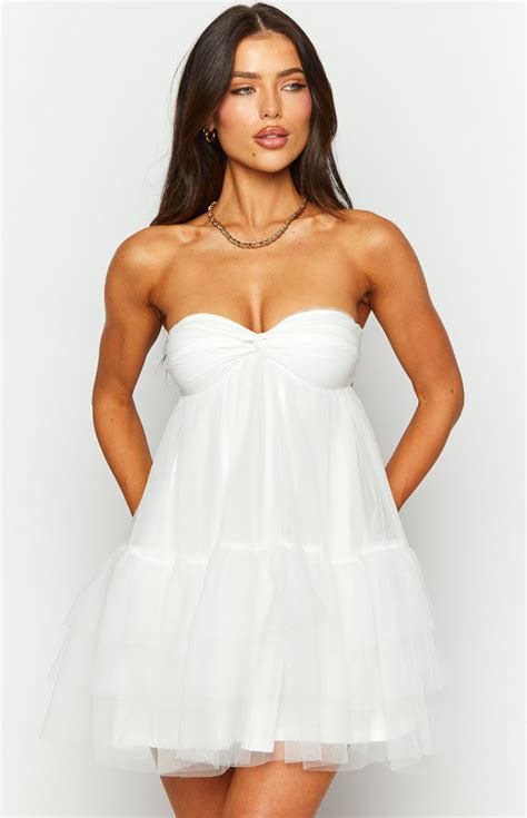 Amba White Strapless Mini Dress Beginning Boutique Us