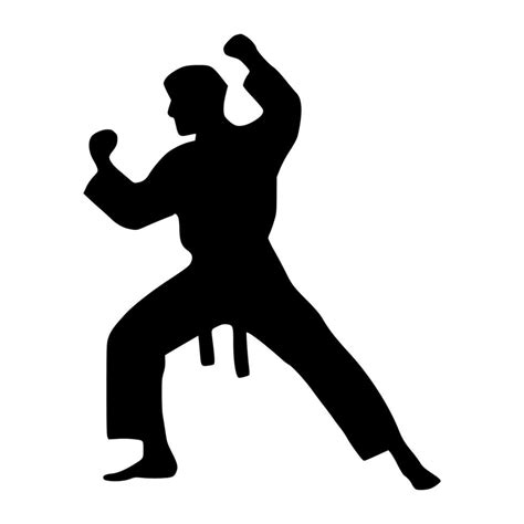 Illustration Taekwondo Athlete Silhouette Silhouette Of Martial Art