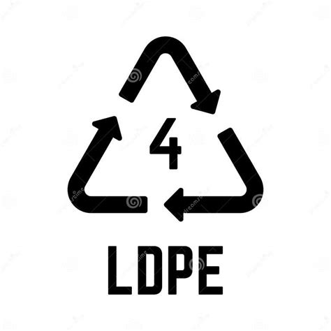 Resin Identification Code Ldpe Isolated On White Stock Vector