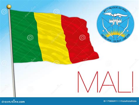 Mali Official National Flag And Coat Of Arms Africa Stock Vector Illustration Of Africa