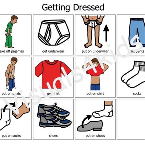 Getting Dressed Visual Board Etsy