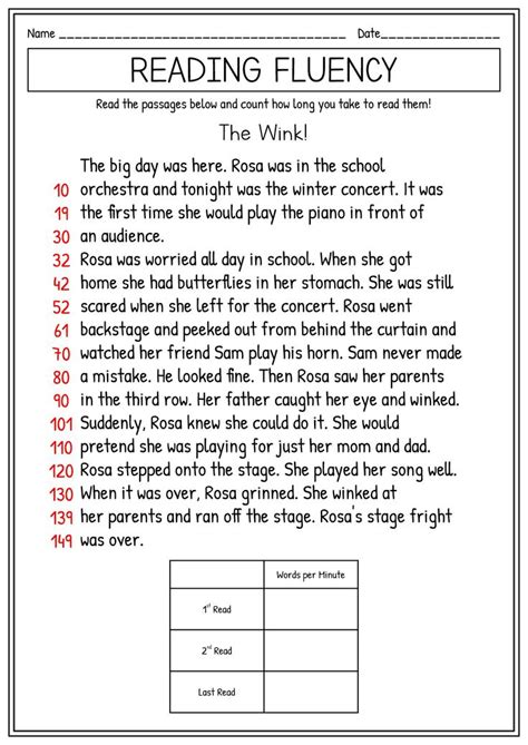 First Grade Reading Passages Free