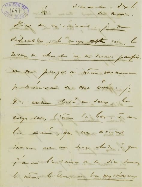 Lettre De Victor Hugo à Léonie Biard Paris Musées