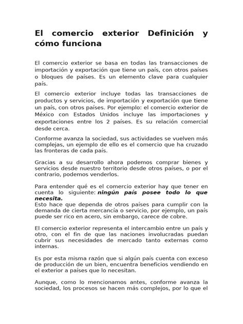Las Operaciones De Comercio Exterior Órdenes De Pago Y Los Contratos