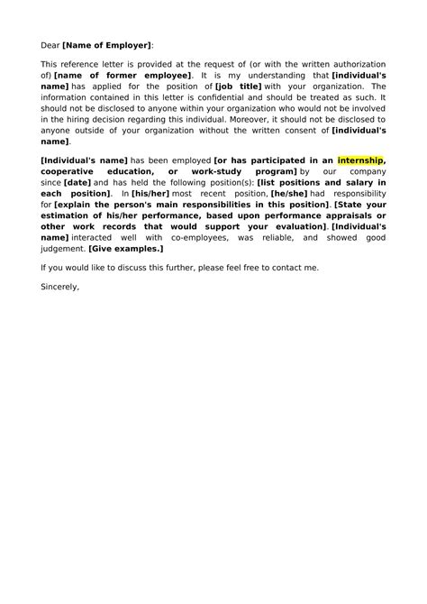 50 Free Printable Recommendation Letter For Internship Templates Pdf