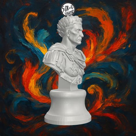 👤 Majestic Julius Caesar Bronze Bust Solidrawings Sg3292・ Stl File