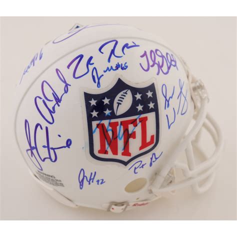2010 Nfl Draft Shield Logo Mini Helmet Signed By 17 With Aaron Hernandez Toby Gerhart Dexter