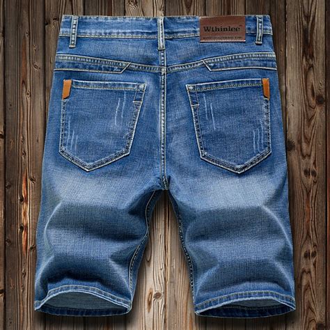 Pantalones Vaqueros Cortos El Sticos Para Hombre Dise O De Moda Azul