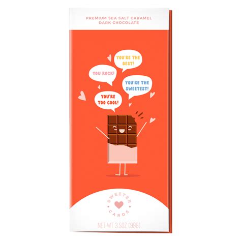 Sweeter Cards Complimentary Messages Sea Salt Caramel Dark Chocolate