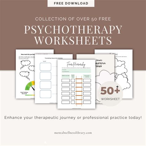 Free Psychotherapy Worksheets Mentalwellnesslibrary