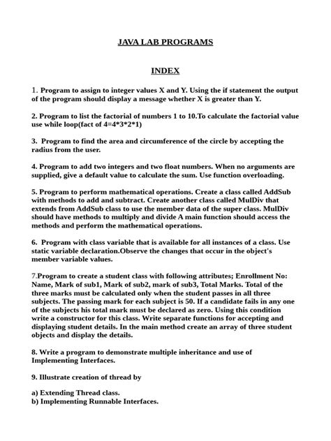Java Journal Pdf Method Computer Programming Inheritance