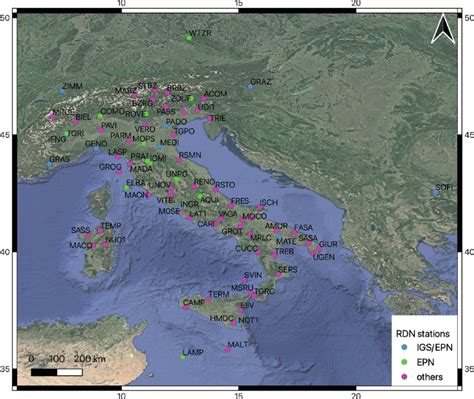Spatial Distribution Of The 77 Rdn Stations Blue Dots Refer To
