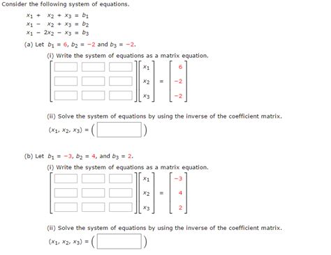 Solved Consider The Following System Of Equations X 1