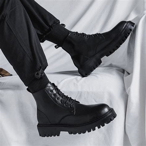 2024 Korean Fashion Chunky Ankle Boots Winter British Retro Mid Top