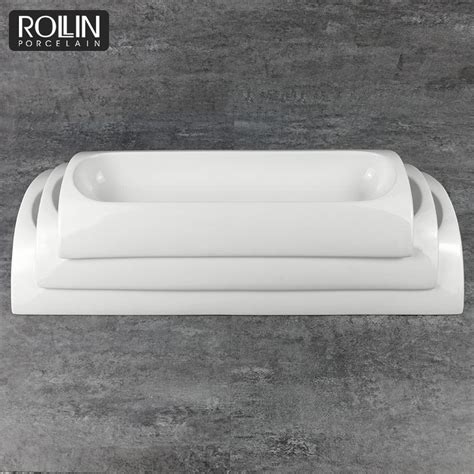 Wedding Catering Decoration Bread Plates Porcelain Rectangular Plate