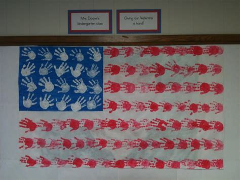 This Handprint Flag Was Created With Help By My Kindergarteners