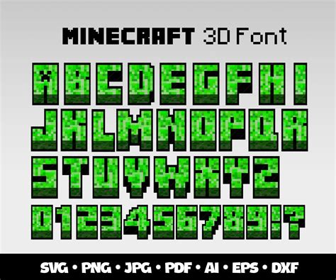 Minecraft Font Svg Bundle Creeper Minecraft Alphabet Printable