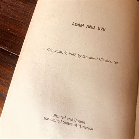 Vintage Greenleaf Classic Adam And Eve Paperback Etsy Uk