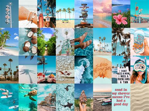 Surf Board Beach Wall Collage Surf Aesthetic Picture Collage Wall My