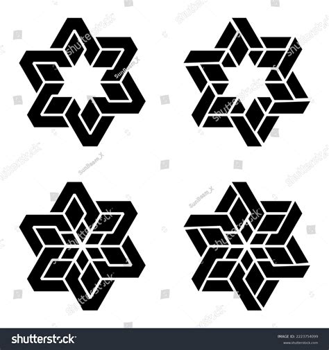 Stylized Geometric Star Shapes Different Designsabstract Stock Illustration 2223754099