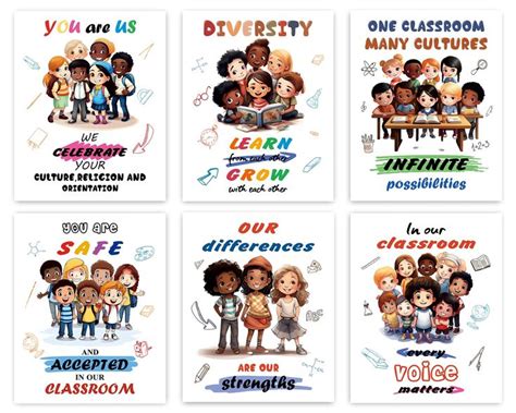 Classroom Diversity Postersclassroom Education Postersinclusion Wall