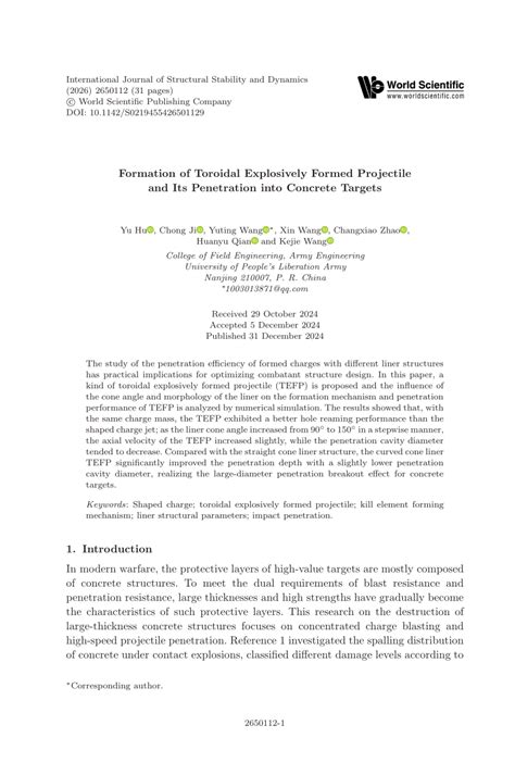 Formation Of Toroidal Explosively Formed Projectile And Its Penetration