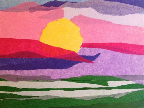 Tissue Paper Collage Landscapes At Judy Canup Blog