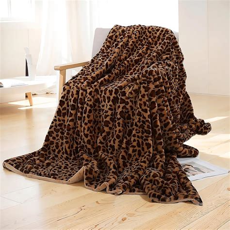 Ukeler Leopard Throw Blanket 60x80 For Bed Sofa Couch