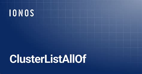 Clusterlistallof Nodejs Sdk