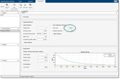 design and train agent using reinforcement learning designer matlab