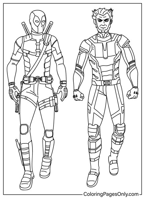Deadpool And Wolverine Coloring Pages Free Printable