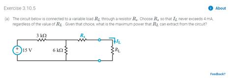 solved exercise 3 10 5 0 about a the circuit below is