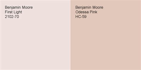 Benjamin Moore First Light Vs Benjamin Moore Odessa Pink Comparison