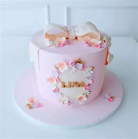 Blossoms And Bow Cake Elegant Pink Bow Party Cake