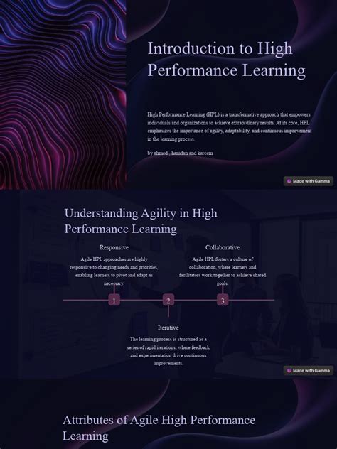 Introduction To High Performance Learning Pdf Agile Software