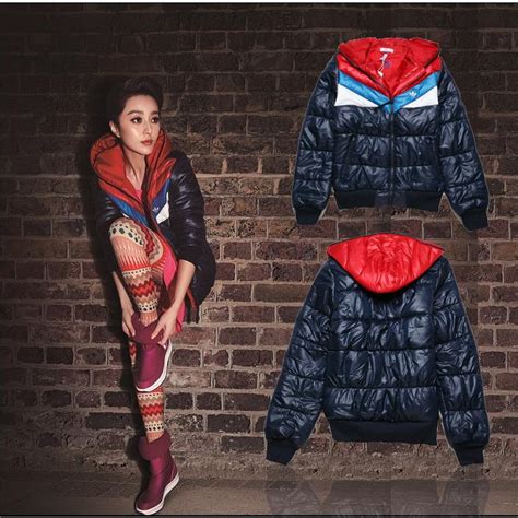 香港代购阿迪达斯范冰冰女款羽绒服三叶草保暖外套连帽棉衣w69933末思0