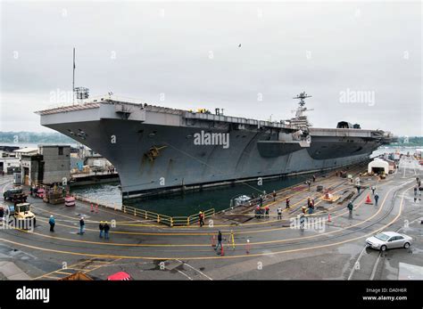 Us Navy Aircraft Carrier Uss John C Stennis Enters Dry Dock At Puget