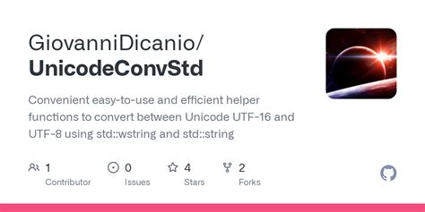 github giovannidicanio unicodeconvstd convenient easy to use and